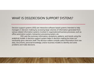 Characteristics of MIS and dss | PPT