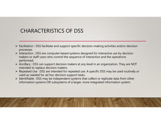 Characteristics of MIS and dss | PPT