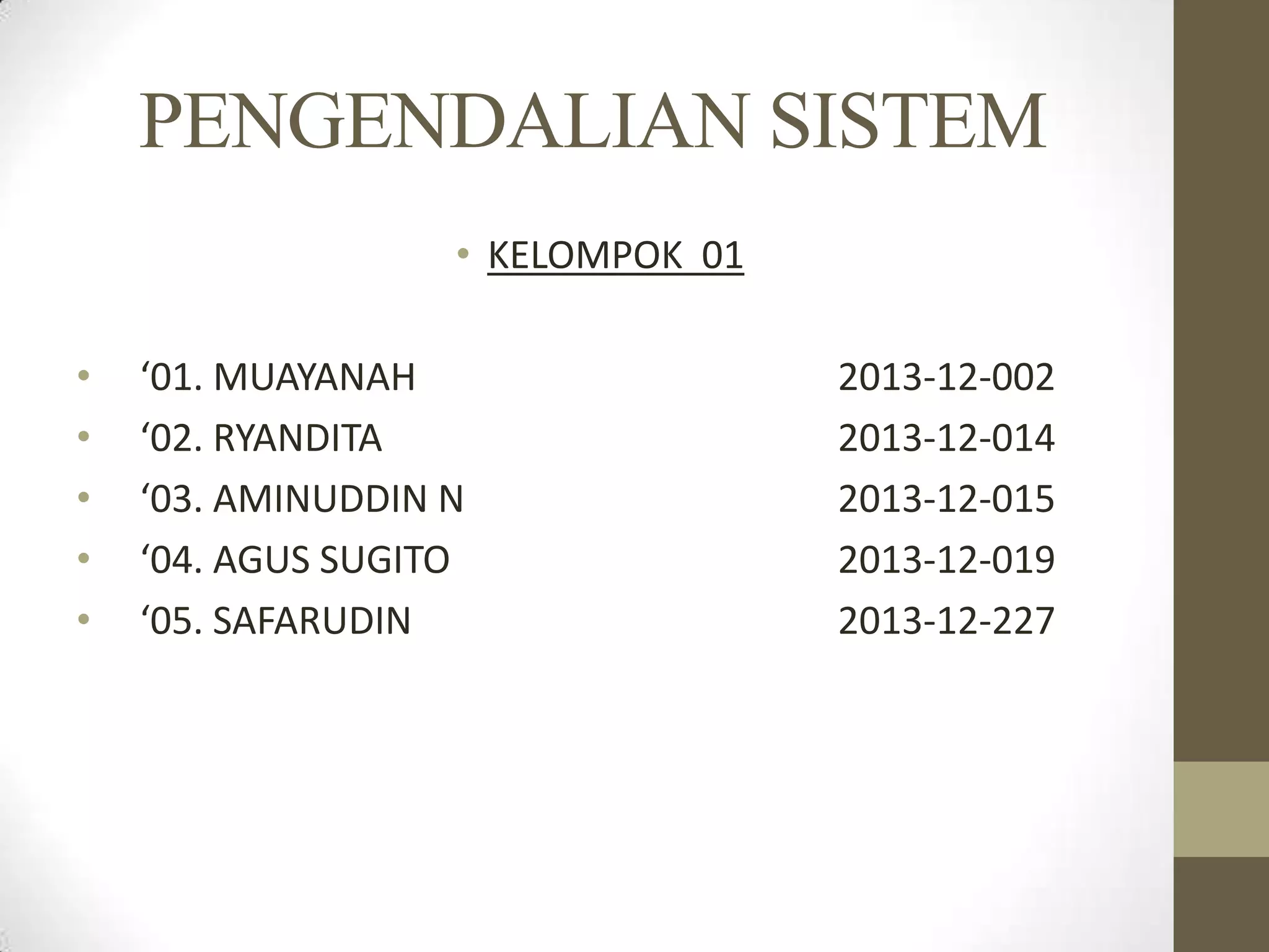 Pengendalian Sistem | PPTX