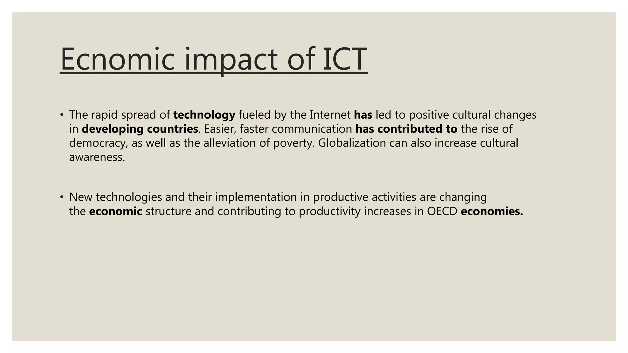 economic impact of ICT | PPTX