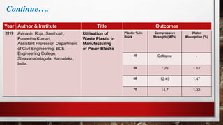 Strengthening of Bricks with Plastic Waste | PPTX | Civil Engineering ...