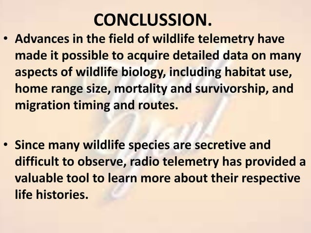 APPLICATIONS OF TELEMETRY TECHNOLOGY IN WILDLIFE CONSERVATION AND ...