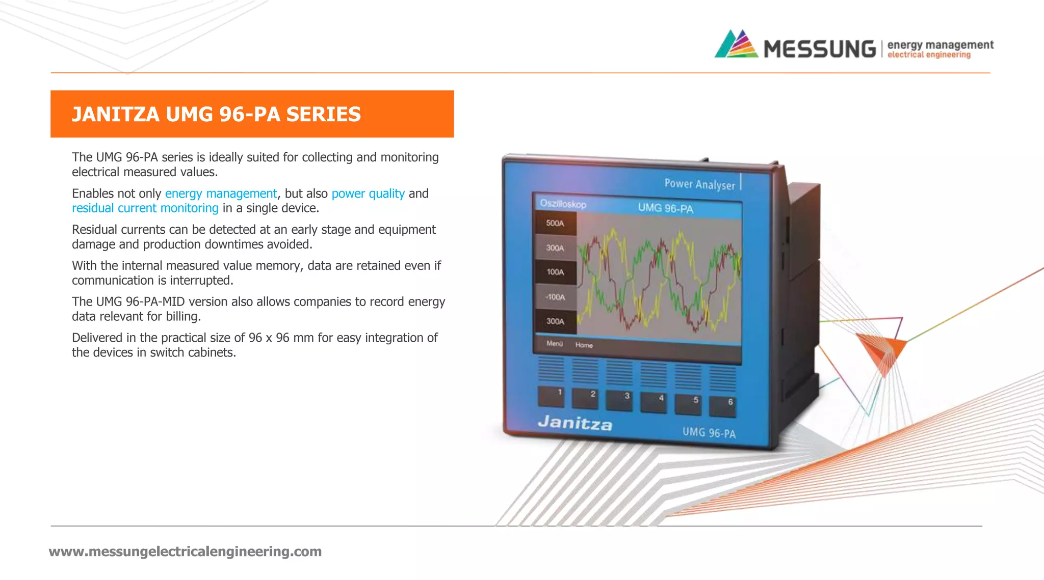 GAIN CONTROL OVER ENERGY CONSUMPTION WITH JANITZA'S UMG 96-PA SERIES | PPT