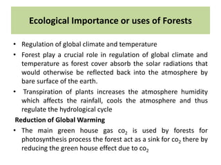 Role of Forest and trees on Environment | PPT