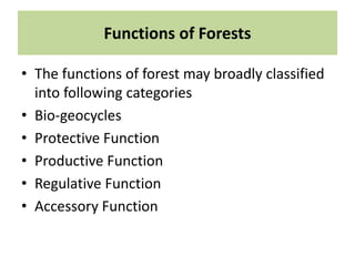 Role of Forest and trees on Environment | PPT