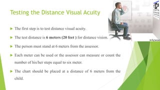 Commonly used adapted test for assessment for low vision | PPTX