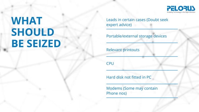 Search & Seizure of Electronic Evidence by Pelorus Technologies | PDF ...