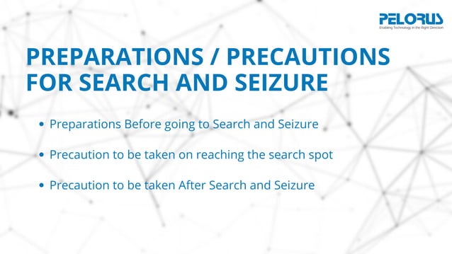 Search & Seizure of Electronic Evidence by Pelorus Technologies | PDF ...
