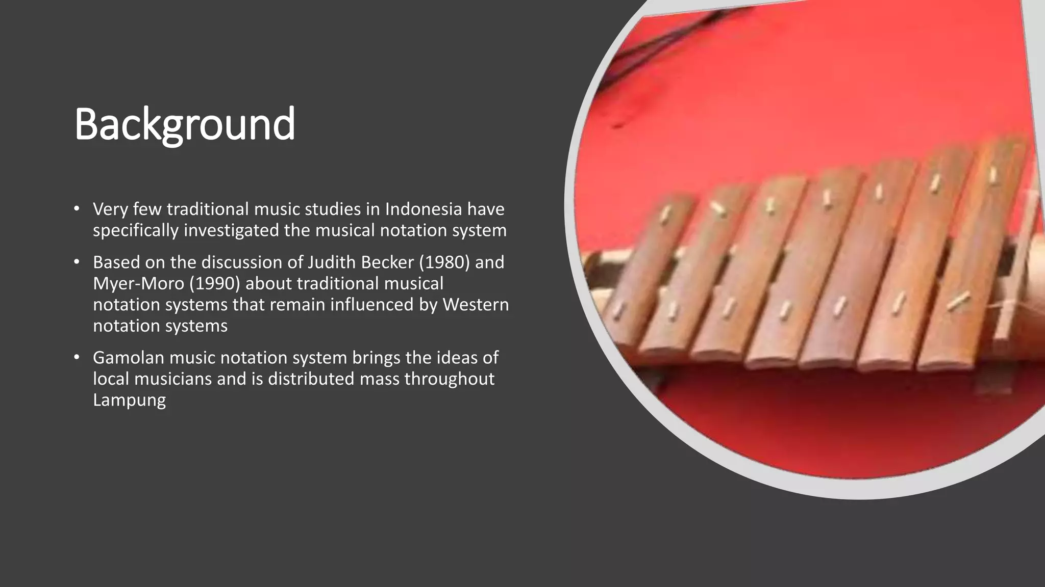 Notasi Musik Gamolan pekhing dengan gaya lokal | PPTX