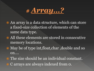 PPt. on An _Array in C | PPT