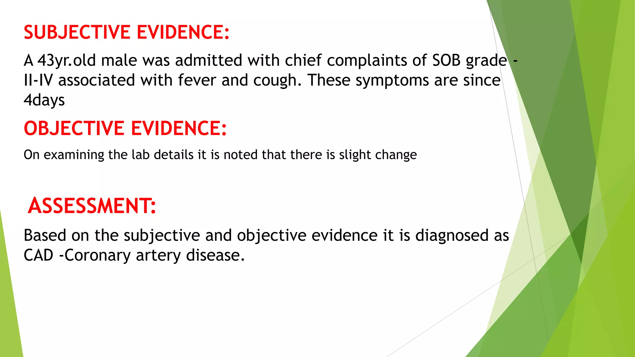 Case presentation on coronary artery disease /Coronary Artery Disease ...