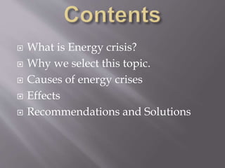 Energy Crisis | PPTX