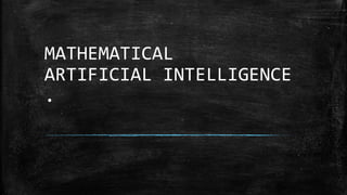 Mathematical artificial intelligence | PDF