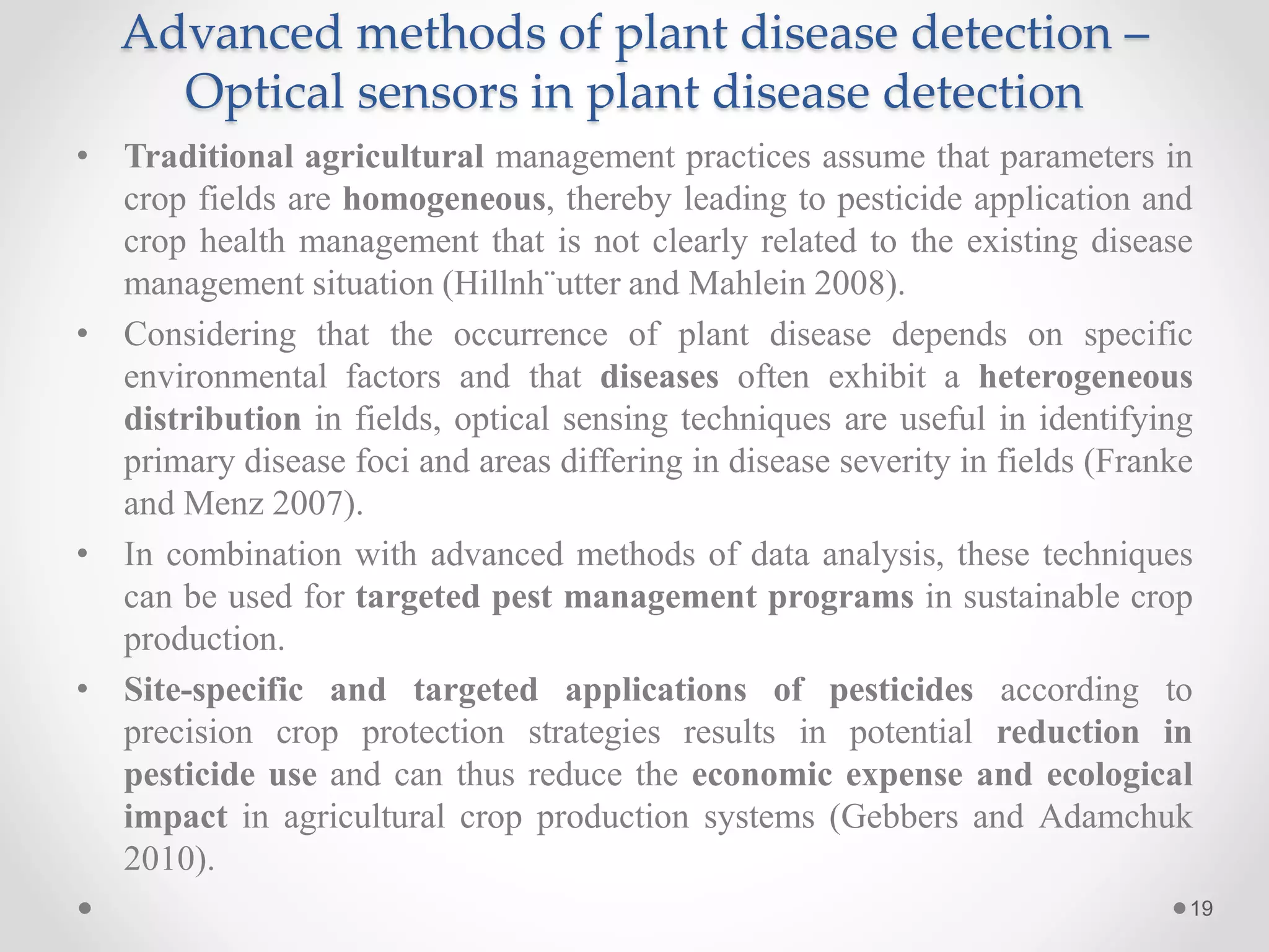 Optical Sensors in Plant Disease Detection | PPTX