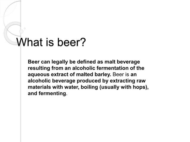 Beer production ppt | PPTX | Food & Drink