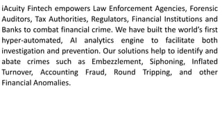 Forensic accounting and fraud detection in India ||Iacuity fintech | PPTX