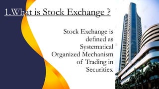 Stock Exchange in India | PPTX