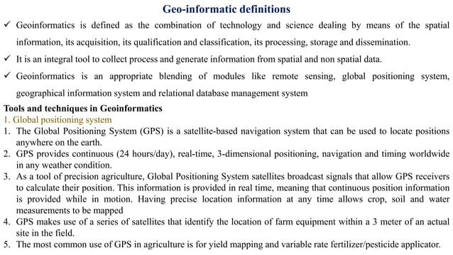 PPT.Geoinformatics.pdf | Agriculture | Industries
