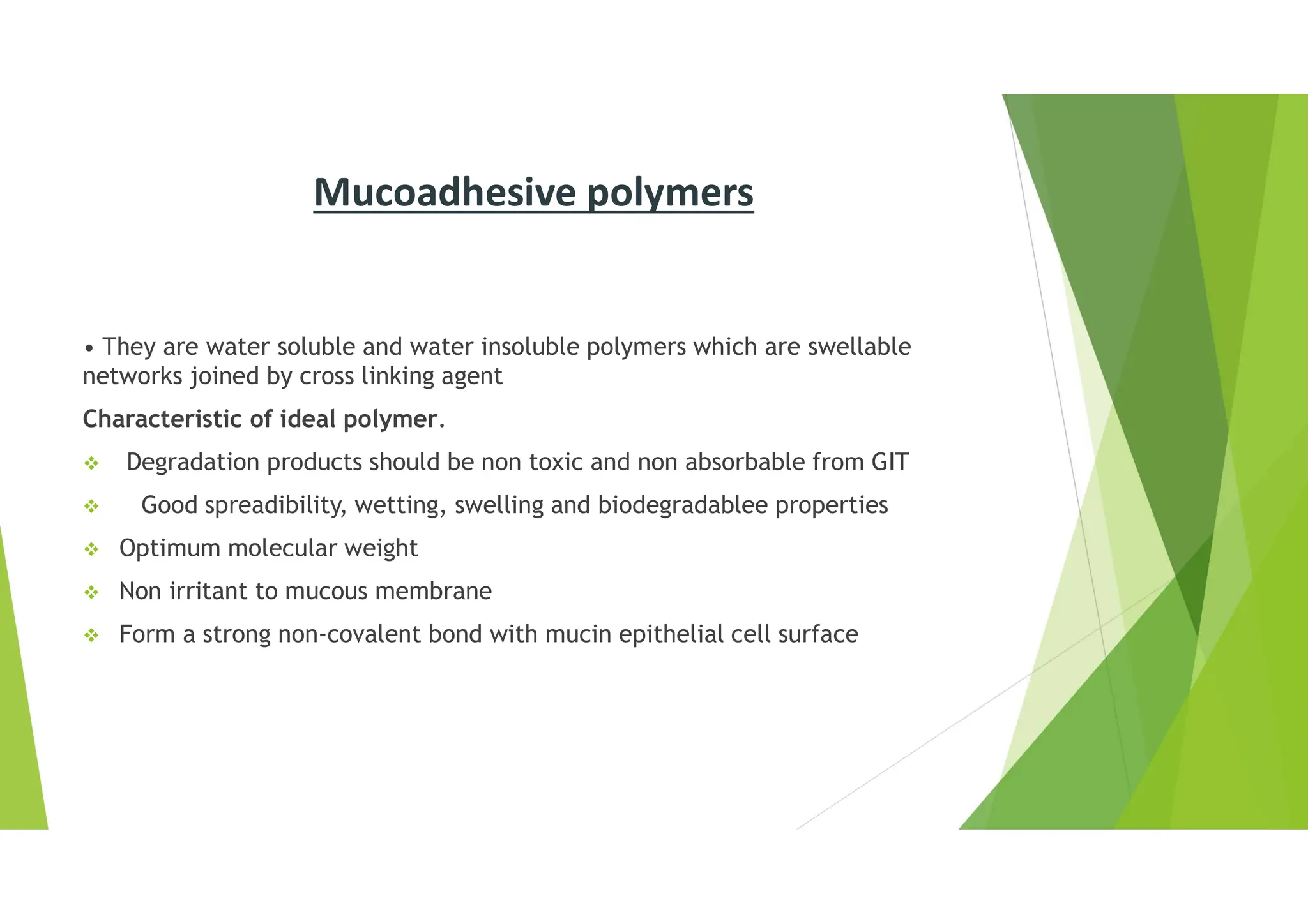 MUCOADHESIVE DRUG DELIVERY System PPT JADAVPUR UNIVERSITY | PDF