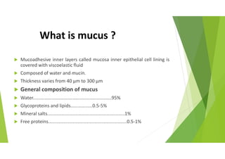 MUCOADHESIVE DRUG DELIVERY System PPT JADAVPUR UNIVERSITY | PDF