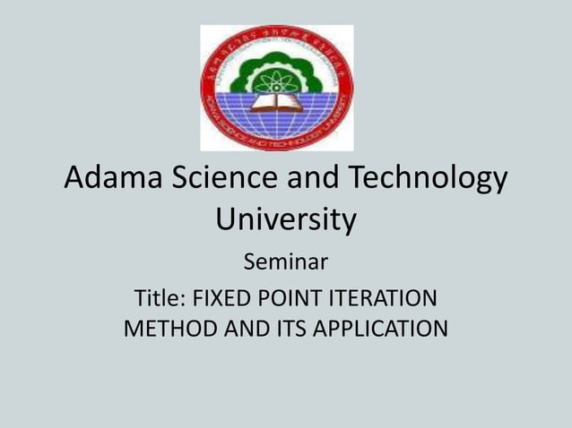 Ppt Pptx Fixed Point Iteration Method No Ppt