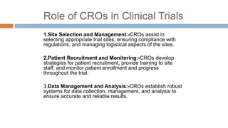 Responsibilities of CRO in clinical research | PPTX