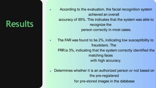Facial Recognition Door unlock using Machine Learning. | PPTX