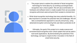 Facial Recognition Door unlock using Machine Learning. | PPTX