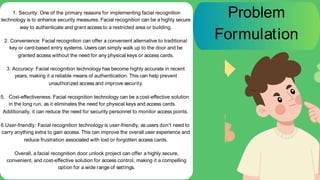 Facial Recognition Door unlock using Machine Learning. | PPTX