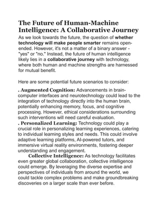 Will Technology Make people Smarter Zn World | PPT