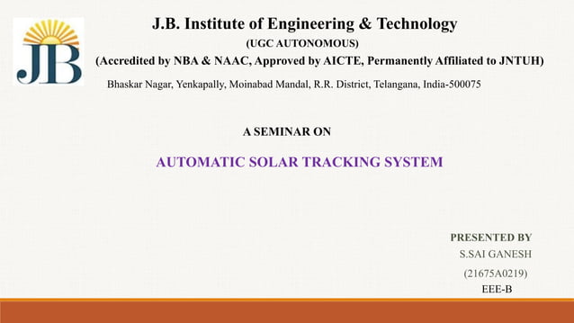 Automatic solar tracking system ppt.pdf