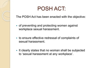 POSH PRESENTATION NEEDS TRAINING HUMAN RESOURCE | PPTX