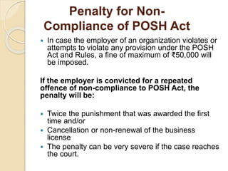 POSH PRESENTATION NEEDS TRAINING HUMAN RESOURCE | PPTX