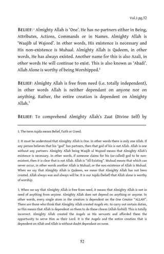 Beliefs Regarding Allah’s Divine Being & Divine Attributes | PDF