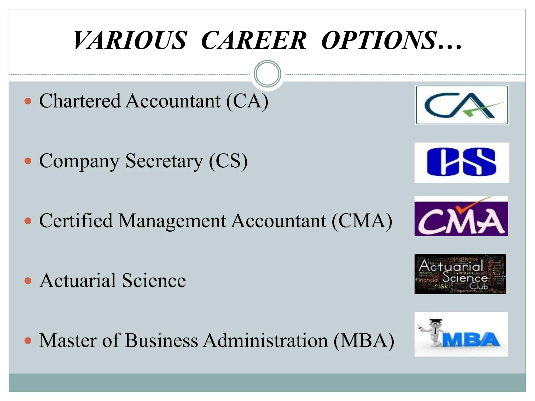 Career counseling presentation for commerce students | PPTX