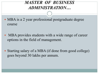 Career counseling presentation for commerce students | PPTX