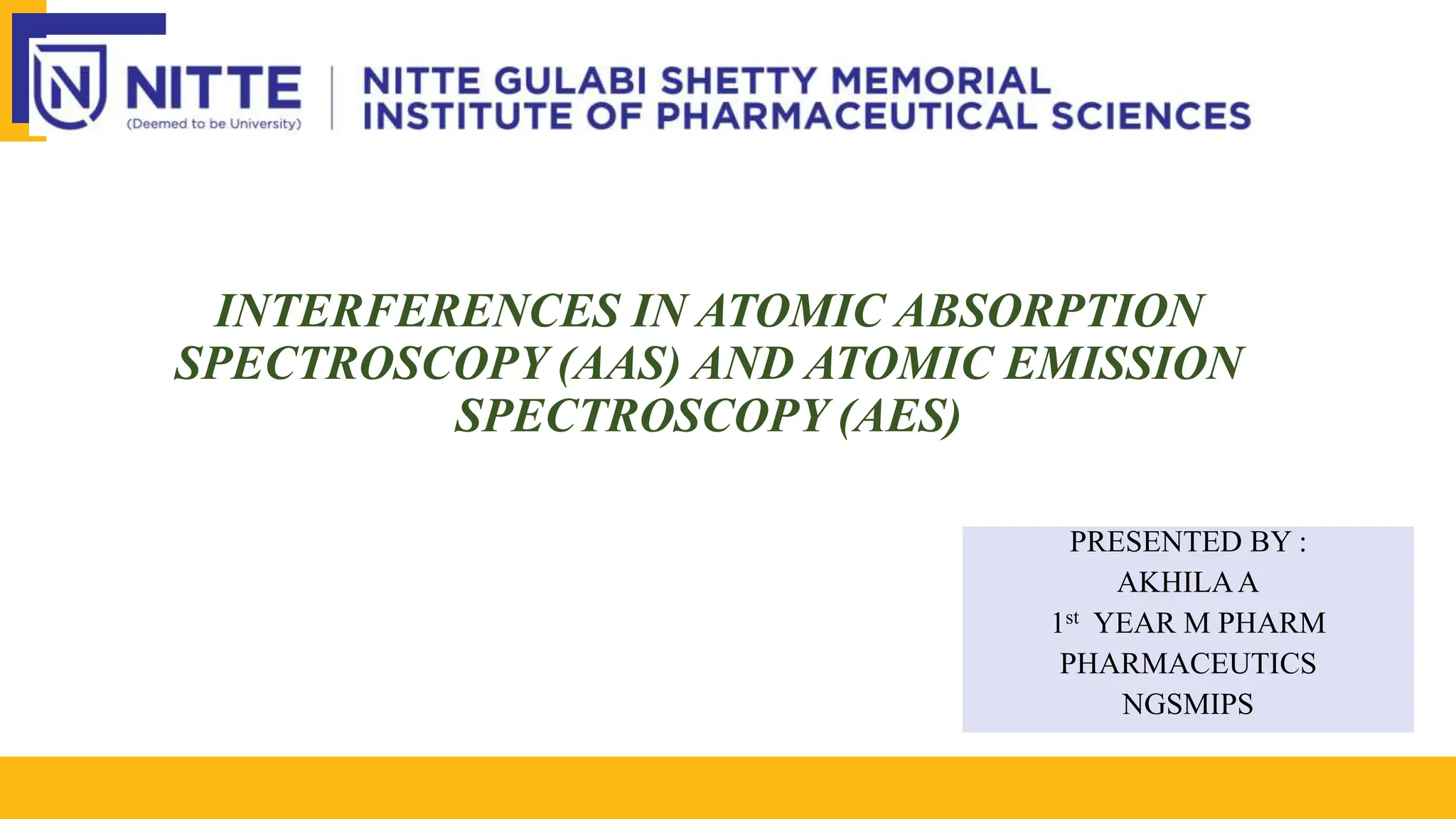 INTERFERENCES IN ATOMIC ABSORPTION SPECTROSCOPY (AAS) AND ATOMIC ...