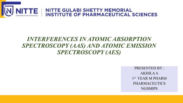 INTERFERENCES IN ATOMIC ABSORPTION SPECTROSCOPY (AAS) AND ATOMIC ...