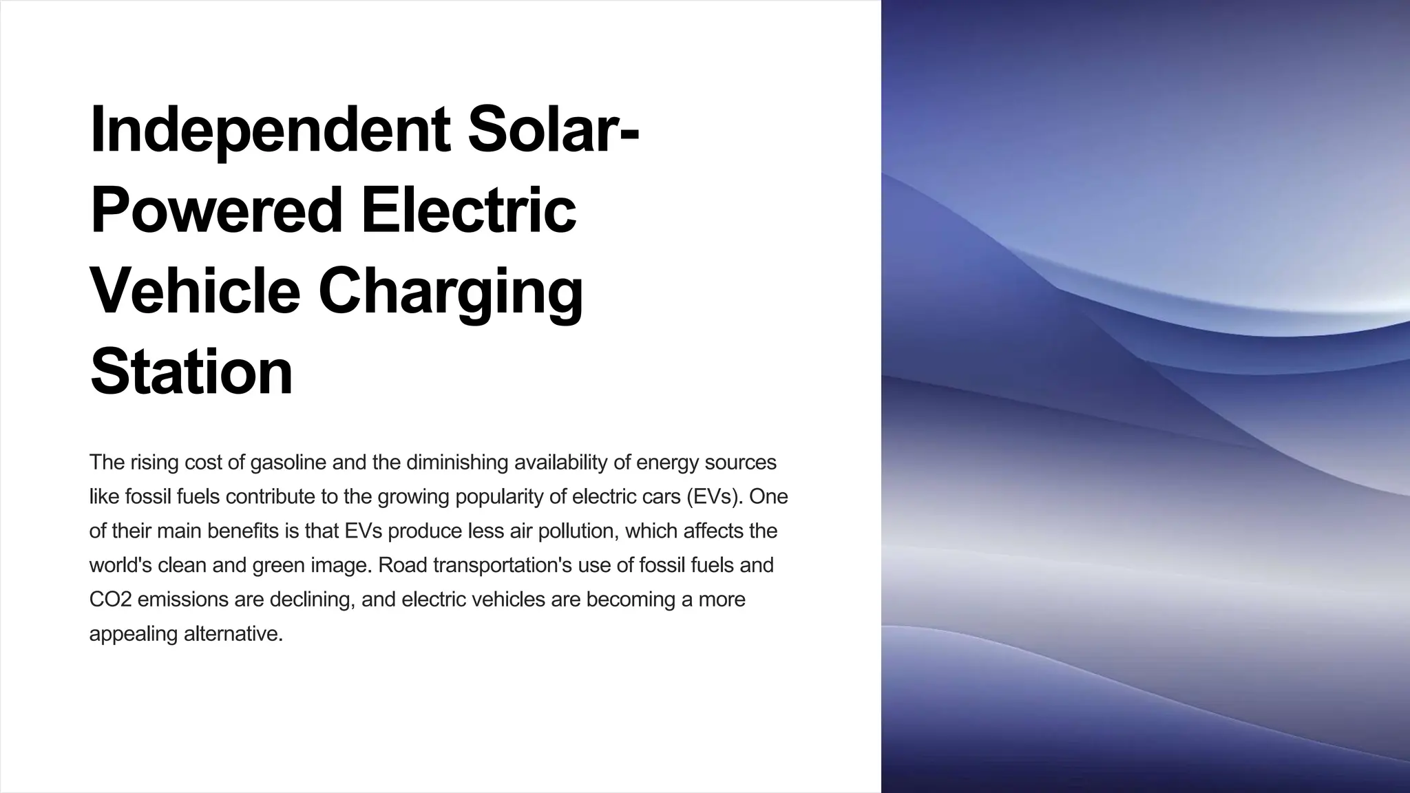 Independent Solar-Powered Electric Vehicle Charging Station | PPTX