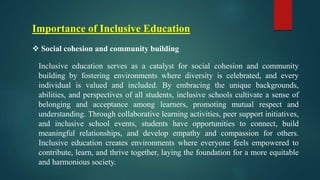 Inclusive Education: Conceptual Framework and its Importance | PPTX
