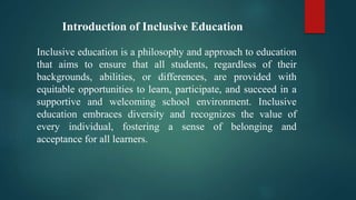Inclusive Education: Conceptual Framework and its Importance | PPTX