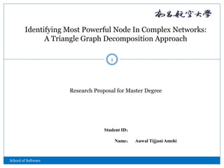 Identifying Most Powerful Node In Complex Networks: A Triangle Graph ...