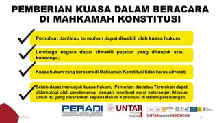PPT MAHKAMAH KONSTITUSI TEKNIS PENGUJIAN MATERI UU | PPTX