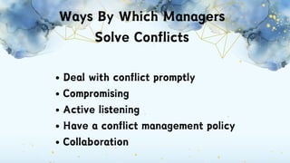 Conflict Resolution in organisation behaviour | PPT