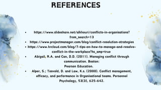 Conflict Resolution in organisation behaviour | PPT