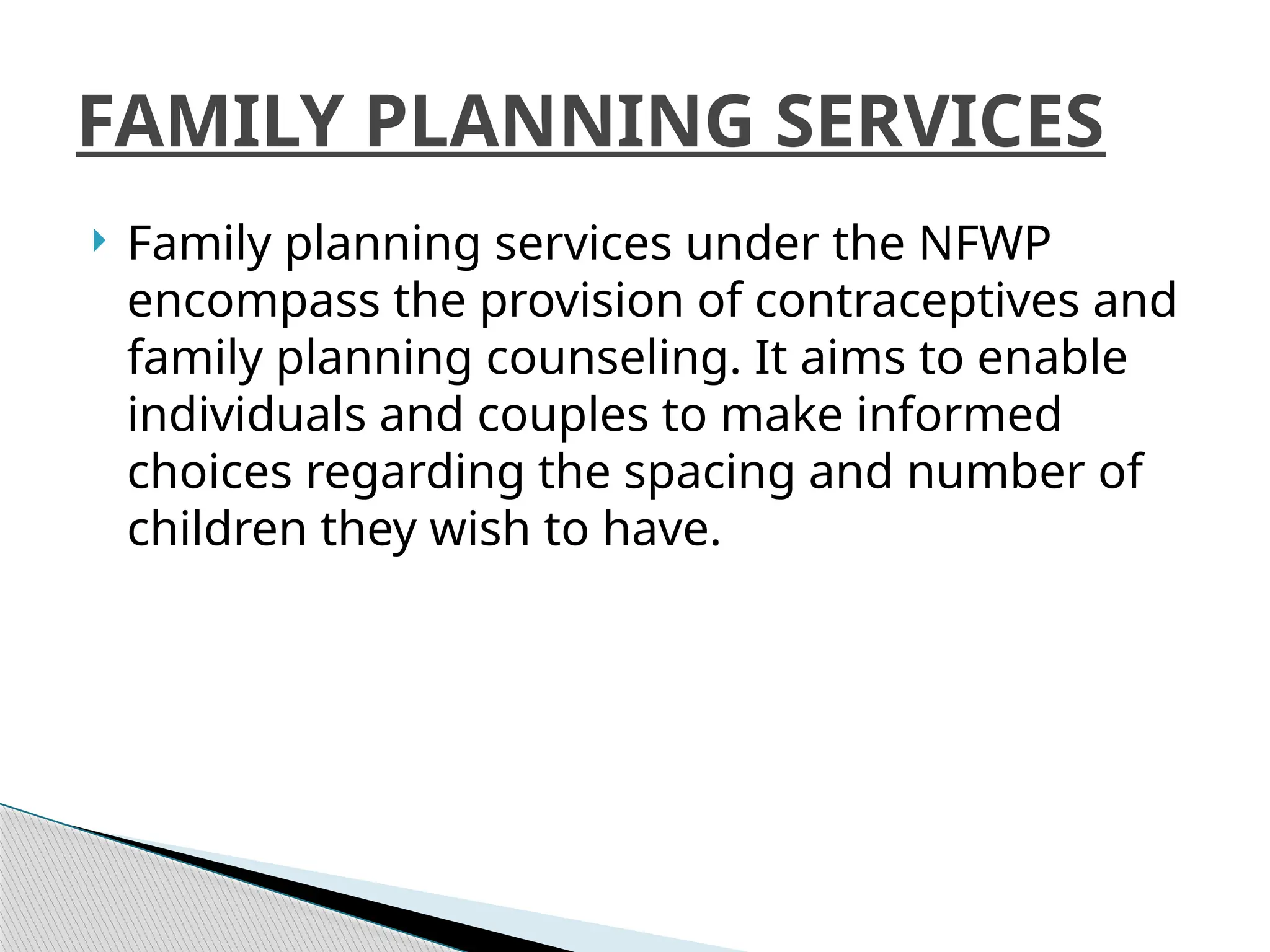 National family welfare programme Commed | PPTX