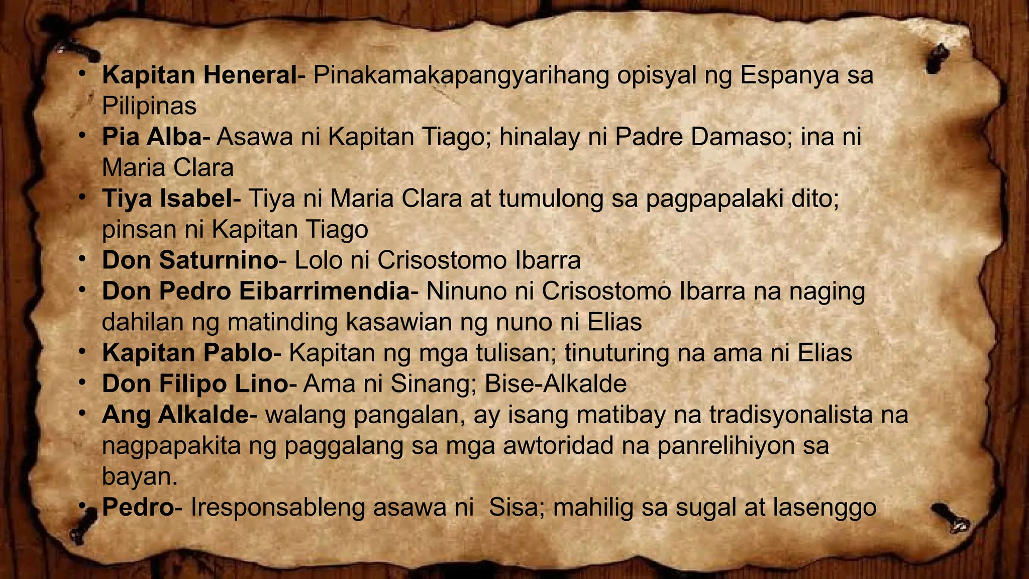 Mga Tauhan ng Noli Me Tangere Power Point Presentation | PPTX
