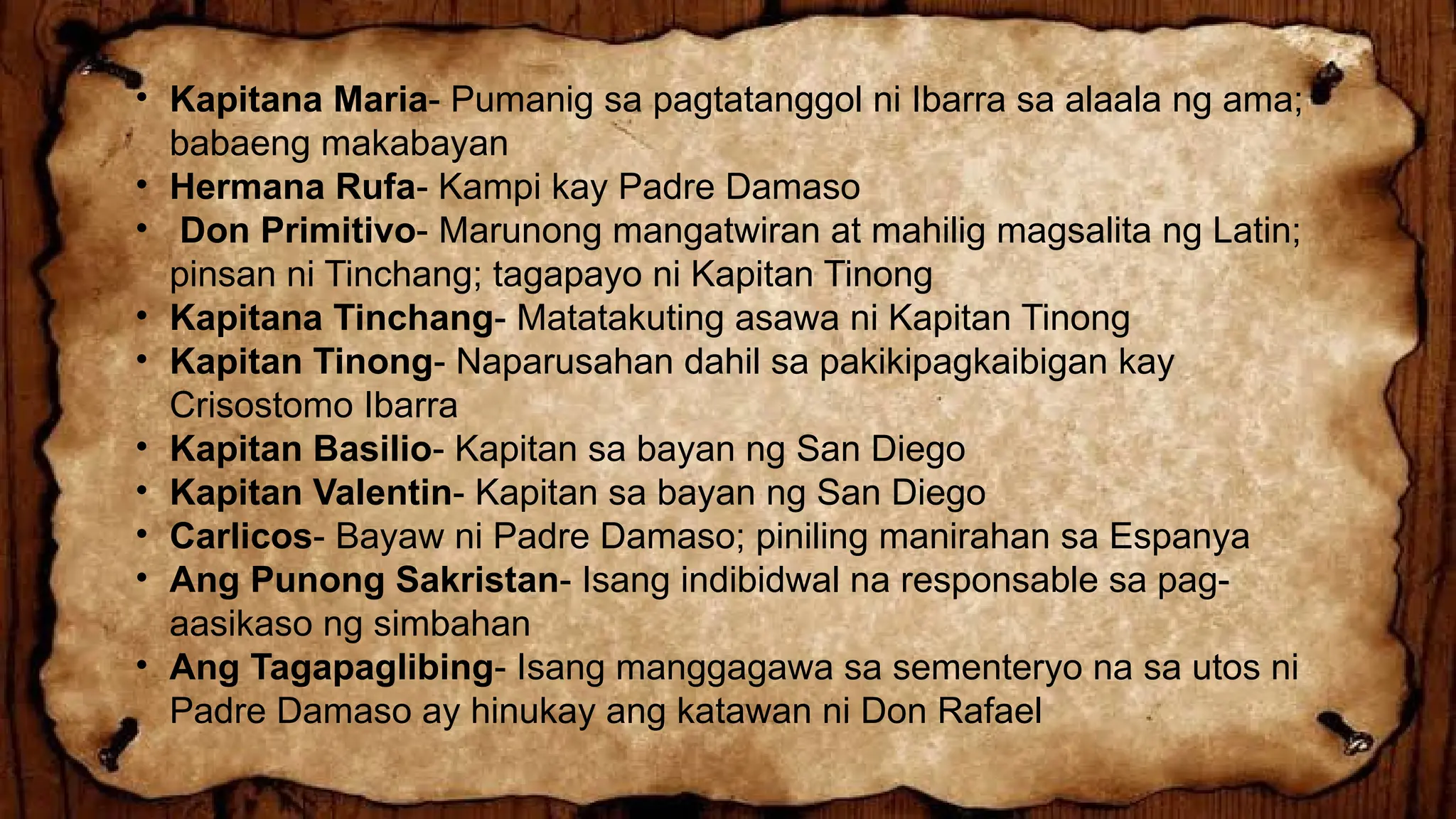 Mga Tauhan ng Noli Me Tangere Power Point Presentation | PPTX