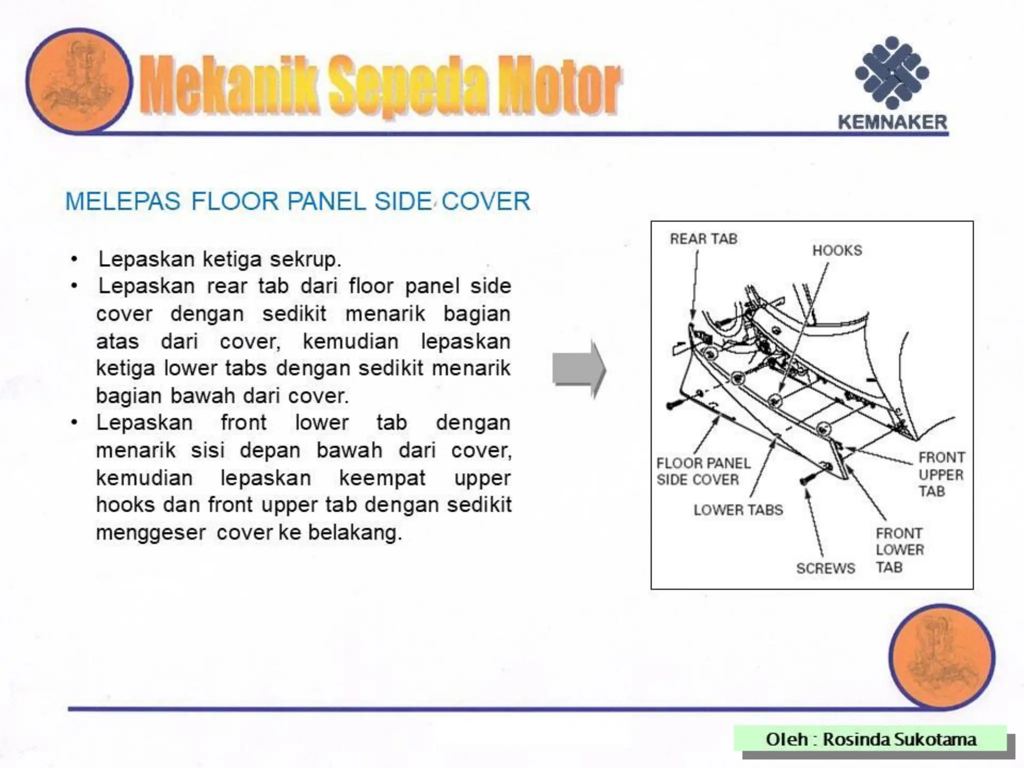 Melakukan bongkar pasang Cover Body sepeda motor | PDF