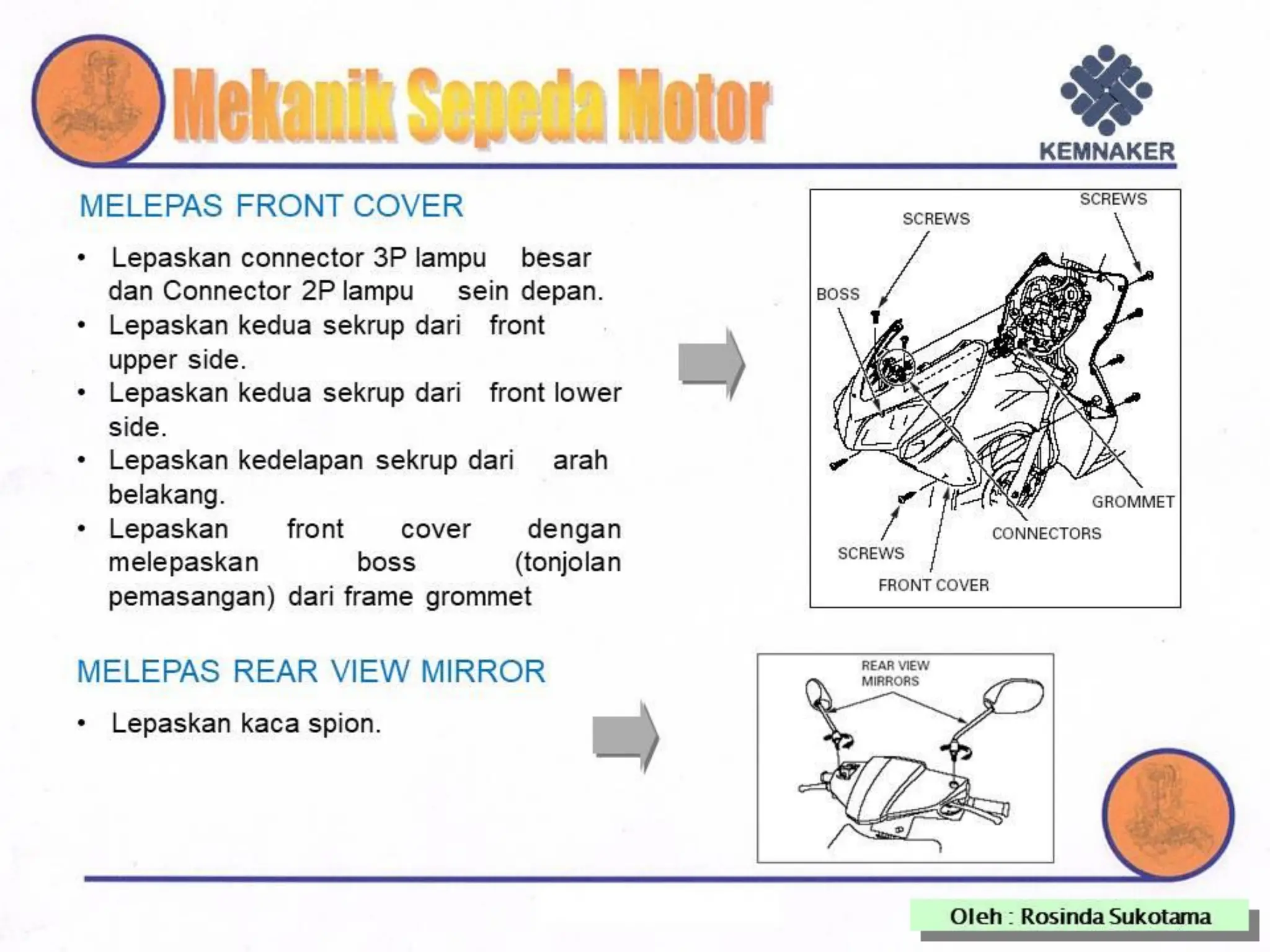 Melakukan bongkar pasang Cover Body sepeda motor | PDF